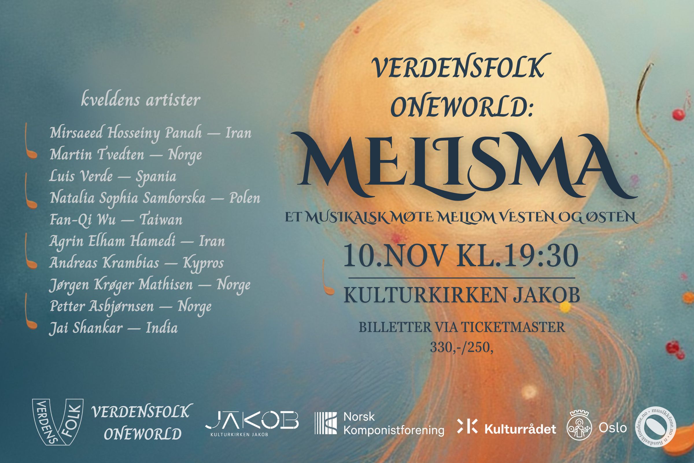 Verdensfolk OneWorld: Ensemble Melisma - Kulturkirken Jakob